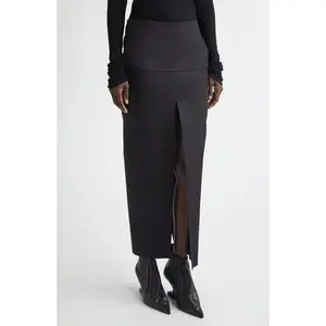 Rick Owens Sliced Stretch Poplin Maxi Skirt