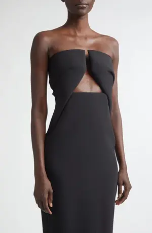 Rick Owens Prong Cutout Strapless Gown