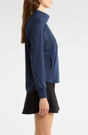 SWANNIES Ellis Mixed Media Pullover - Navy