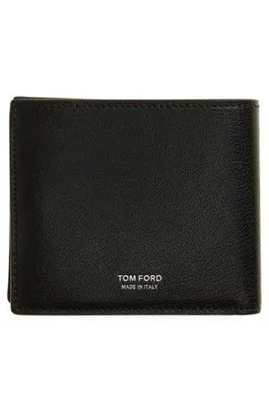 TOM FORD Elongated T-line Classic Bifold Goatskin Leather Wallet
