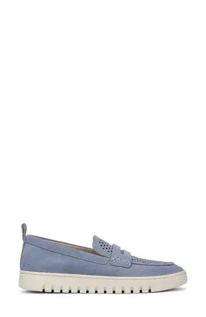 Vionic Uptown Perf Penny Loafer - Pacific Blue
