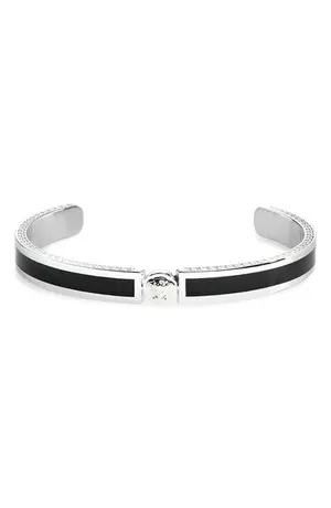 Versace Enamel Cuff Bracelet - Palladium-black