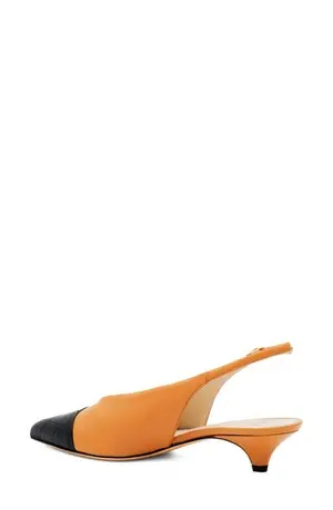 AMALFI BY RANGONI Accento Slingback Kitten Heel Pumps - Natur Cashmere/black Parmasoft