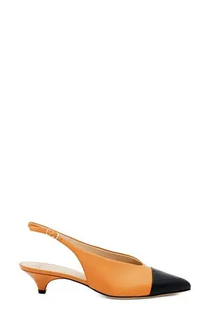 AMALFI BY RANGONI Accento Slingback Kitten Heel Pumps - Natur Cashmere/black Parmasoft