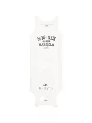 MAISON MARGIELA Printed Mini Dress - White