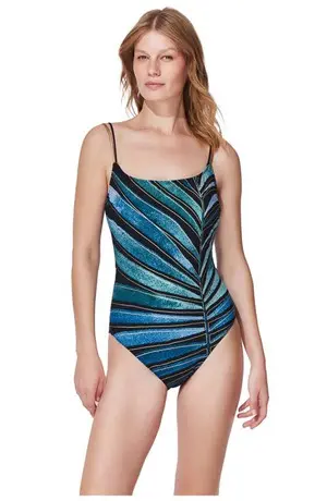 GOTTEX Willow Round Neck One Piece - Black-blue