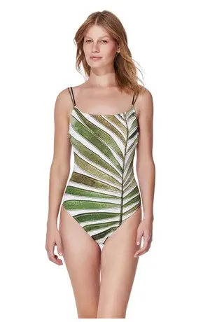 GOTTEX Willow Round Neck One Piece White-green