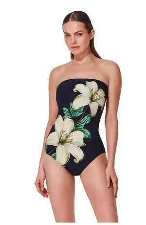 GOTTEX Yuri Flower Bandeau One-piece - Black-cream