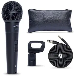 MOVO Hv-m5 Dynamic Xlr Cardioid Vocal Microphone With Internal Shockmount And Windscreen - Black