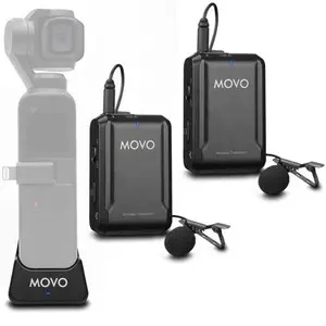 MOVO Edge-op-duo Dual Wireless Lavalier Microphone For Osmo Pocket 1 And 2 - Black