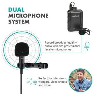MOVO Edge-op-duo Dual Wireless Lavalier Microphone For Osmo Pocket 1 And 2