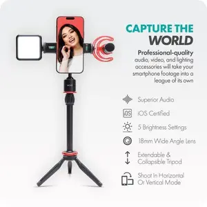 MOVO Ivlog1 Vlogging Kit For Iphoneyoutube Starter Kit With Shotgun Mic, Led Light, Tripod