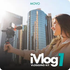MOVO Ivlog1 Vlogging Kit For Iphoneyoutube Starter Kit With Shotgun Mic, Led Light, Tripod