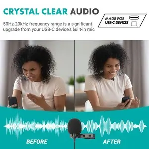MOVO Ulavwired Omnidirectional Usb-c Lavalier Clip On Microphone