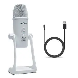 MOVO Um700w White Desktop Usb Microphone For Computer - Black