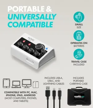 MOVO Podpro-ah Portable Podcasting Bundle For 2 For Smartphones And Computers