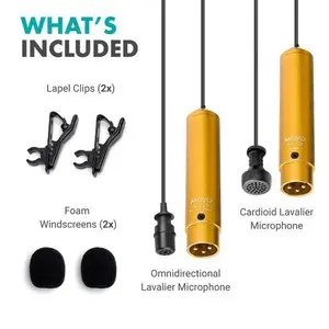 MOVO Pro Grade Xlr Lavalier Condenser Microphone Set