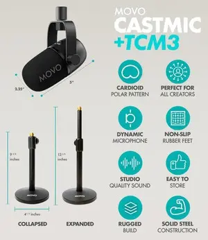 MOVO Podpro-t Portable Podcasting Bundle For 2 For Smartphones And Computers