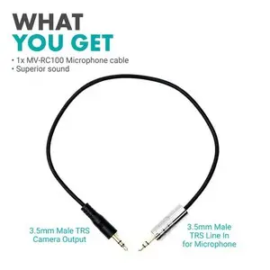 MOVO 3.5mm Male Line-in To Microphone Attenuator Cable