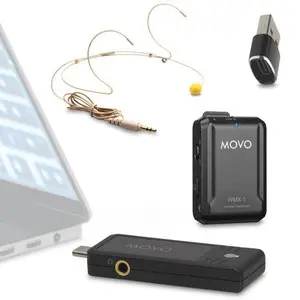 MOVO Wmx-1-uh Usb-c Wireless Headset Microphone - Black