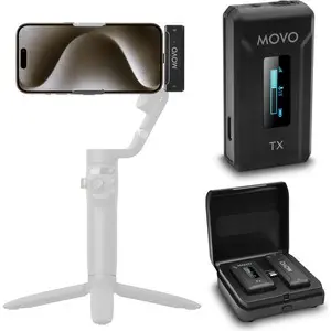 MOVO Wmx-2-c Wireless Microphone For Iphone 15/16 With Charging Case - Black