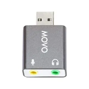 MOVO Usb-ac1 Trrs Mic. To Usb 2.0 Sound Card Adapter - Black