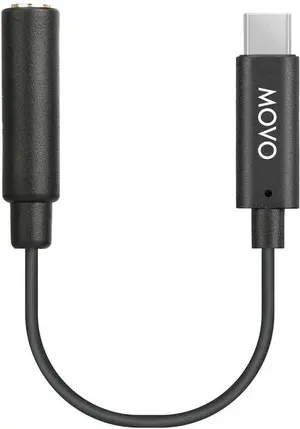 MOVO Pma-1 Female 3.5mm Trs Microphone Audio Adapter Cable Compatible With The Dji Osmo Pocket - Black