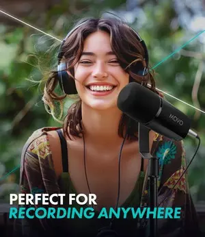 MOVO Um6 Dynamic Podcast Microphone With Built-in Gaincast Preampxlr And Usb C Outputs