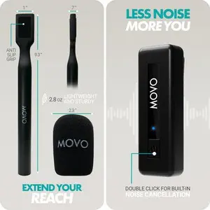 MOVO Wireless Mini Uc Ultra Compact Wireless Lavalier Microphone For Iphone 15 And Up With Wmx-hm Handheld Adapter