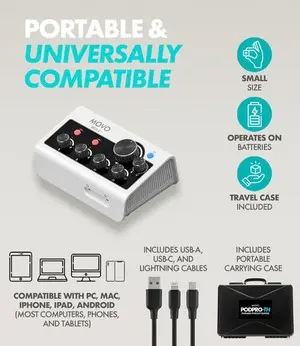 MOVO Podpro-th Portable Podcasting Bundle For 2 For Smartphones And Computers