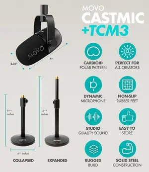 MOVO Podpro-th Portable Podcasting Bundle For 2 For Smartphones And Computers