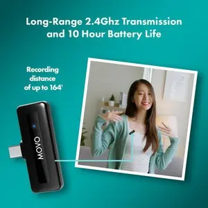 MOVO Wireless Mini Ucultracompact Rechargeable Wireless Lavalier Microphone System For Android