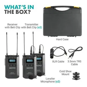 MOVO Wmx-20-duo 48-channel Uhf Wireless Lavalier Microphone System Compatible With Dslr Cameras