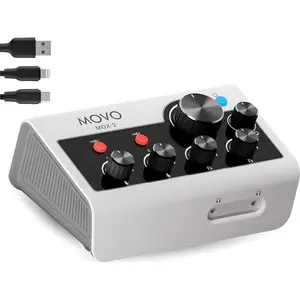 MOVO Mdx-2 2 Channel Xlr Portable Audio Interface Compatible With Pc, Mac, Iphone, Ipad - Black