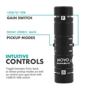 MOVO Doublemic-uc Dual Capsule Phone Microphone For Usb-c Devices
