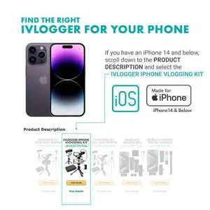 MOVO Uvlogger Vlogging Kit For Iphone 15 And Up With Light, Mic, Phone Mount