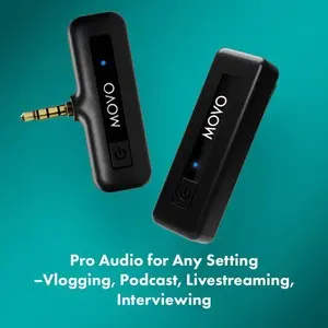 MOVO Wireless Mini 2.4ghz Wireless Lavalier Microphone For Dslr And Mirrorless Cameras
