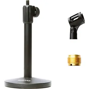 MOVO Tmc-3 Adjustable Tabletop Mic Stand With Mic Clip - Black