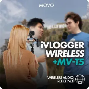 MOVO Ivlogger Wireless Vlogging Kit With Fullsize Tripod For Iphone