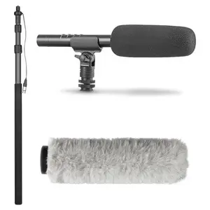 MOVO Boom Microphone With Telescoping Boom Pole And Xlr Cable - Black