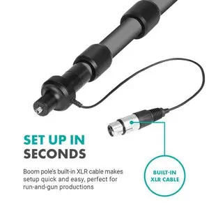 MOVO Boom Microphone With Telescoping Boom Pole And Xlr Cable