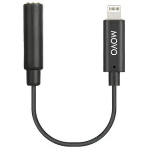 MOVO Ima-2 Headphone Adapter3.5mm Trs To Lightningcompatible With Iphone And Ipad - Black