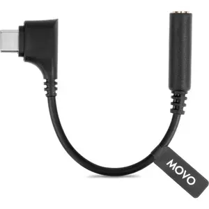 MOVO Ucma-3 Female 3.5mm Trrs To Usb-c Right Angle Mic. Cable - Black