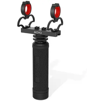 MOVO Sm6h Ultraflex Premium Shockmount For Shotgun Microphones With Grip Handle - Black