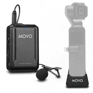 MOVO Edge-op Wireless Lavalier Microphone For Osmo Pocket 1 And 2 - Black