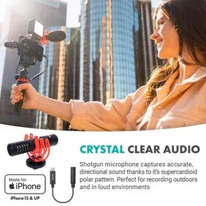 MOVO Ivlog1-ip Vlogging Kit For Iphone 15/16 And Up With Fullsize Tripod, Mic, Light