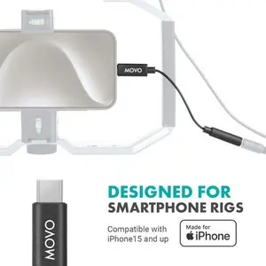 MOVO Female 3.5mm Trrs Microphone Adapter Cable To Usb-c Connector Dongle