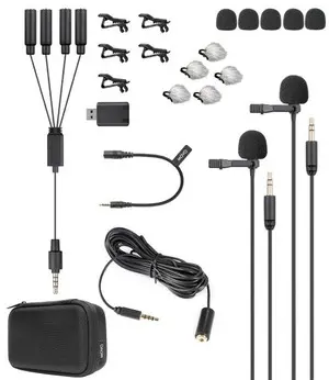 MOVO Versalav-v2 Lavalier Microphone Set For Smartphones, Computer - Black