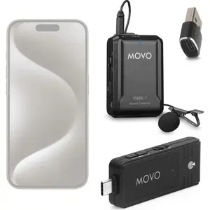 MOVO Wireless Usb-c Microphone System For Android And Iphone 15 And Up - Black