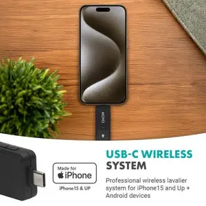 MOVO Wireless Usb-c Microphone System For Android And Iphone 15 And Up